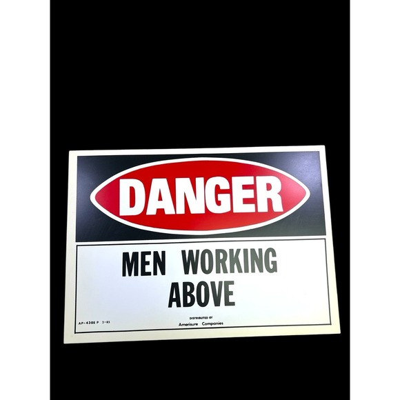The Unbranded Brand | Accessories | Danger Men Working Above Vinyl Sign ...